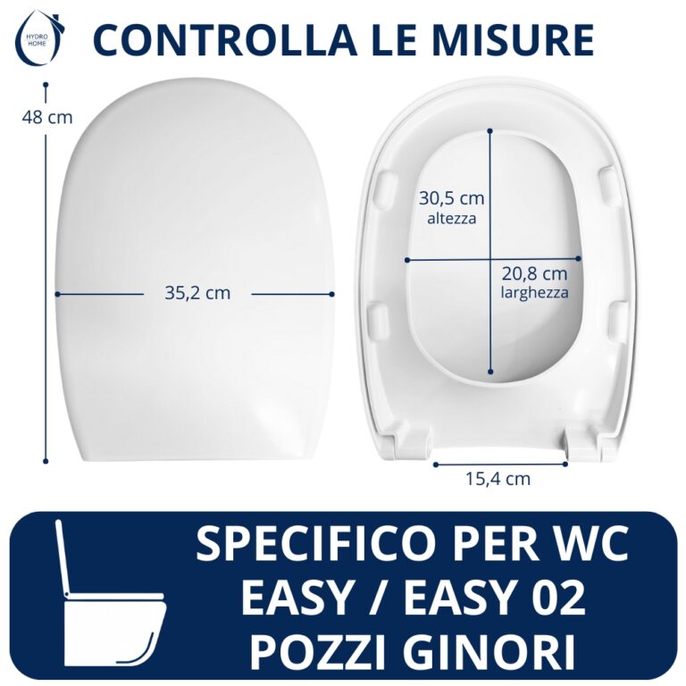 Copriwater Polis Catalano termoindurente Soft Close bianco come originale